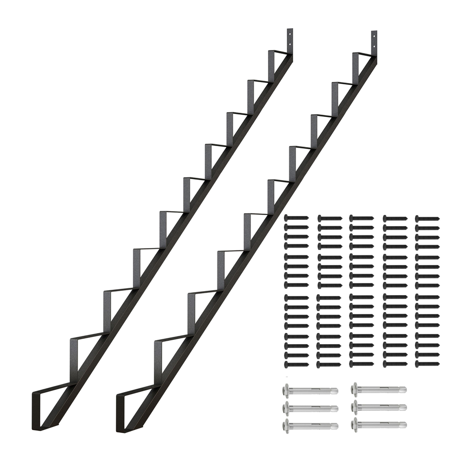 DIYHD Powder Coated Black Steel Stair Riser Step Stair Stringer | eBay