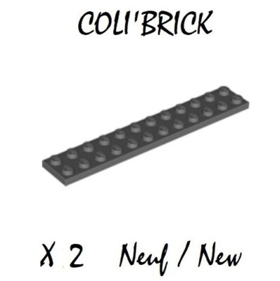 Lego 2445 - 2x Plaques / Brick Plate 2x12 - Gris Dark Bluish Gray - NEW ...