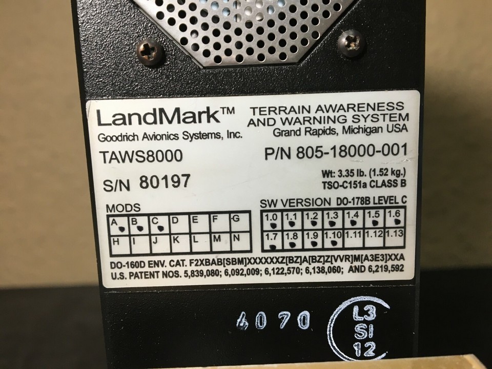 TAWS Computer TAWS8000 805-18000-001 Removed Working | eBay