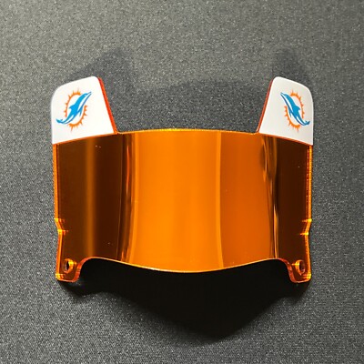 Miami Dolphins - Orange Chrome MINI Football Helmet Visor with White ...