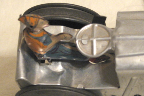 RARE VINTAGE LOUIS MARX WIND-UP ALUMINUM and TIN TRACTOR with LITHO ...