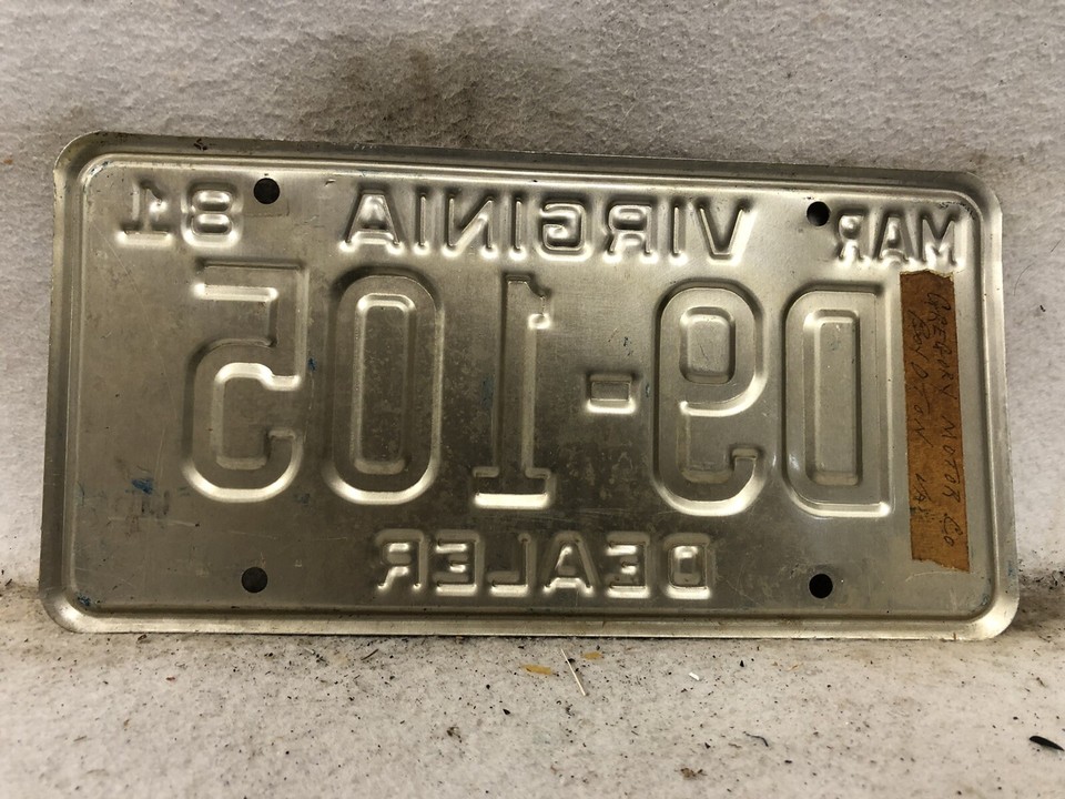 Vintage 1981 Virginia Dealer License Plate | eBay