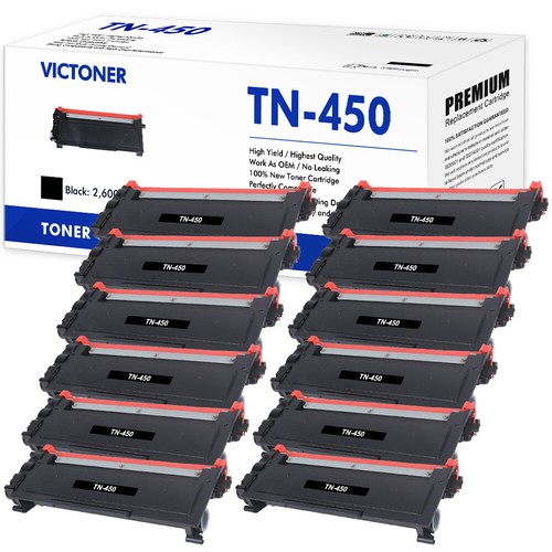 12PK TN450 Toner Compatible With Brother MFC- 2270dw HL-2240 HL-2280DW ...