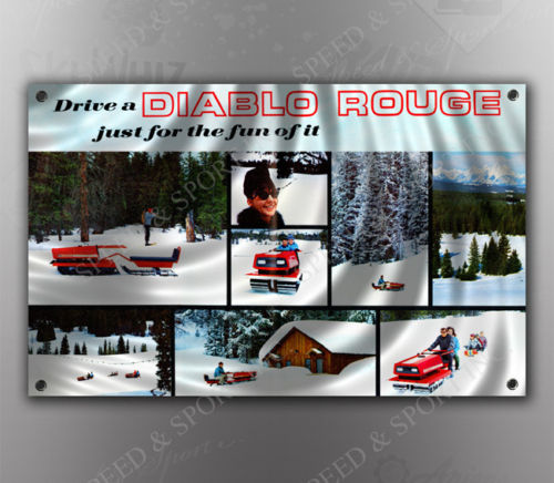 VINTAGE BOLENS DIABLO ROUGE SNOWMOBILE BANNER | eBay
