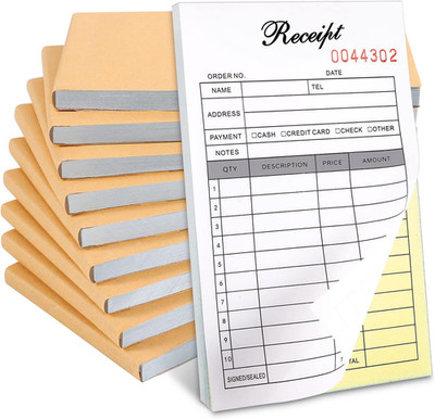 10 Pack Receipt Book, 3.4X5.5" Handheld 2-Part Carbonless Sales Invoice ...
