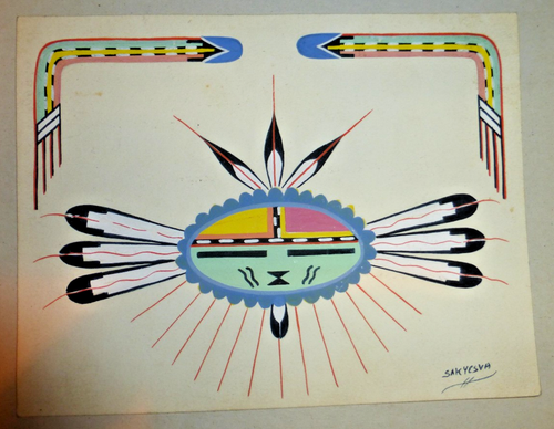 Hopi Harry Sakyesva Original Painting,On Paper,Clean sharp lines | eBay