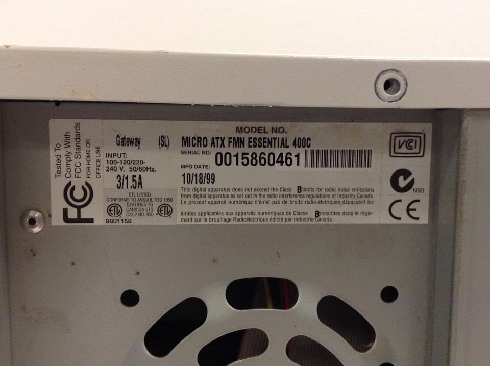 GATEWAY Essential 400C Intel Celeron 400Mhz Computer w/ 32MB Ram, CDROM ...