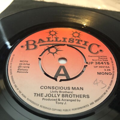 JOLLY BROTHERS CONSCIOUS MAN 1978 UK BALLISTIC VINYL 7 " SINGLE REGGAE ...