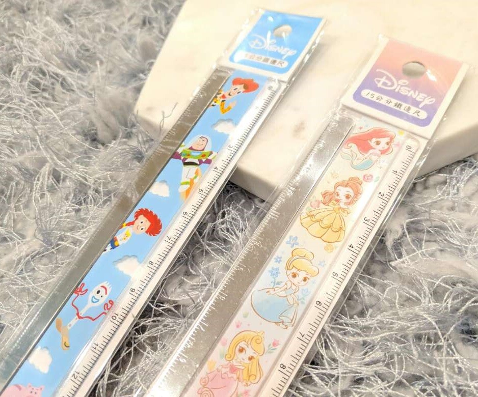 Cute Disney Princess Toy Story Ariel Belle Ruler Metal Edge Math 15cm ...