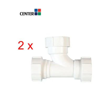 2 x Center CB 32mm – 1 ¼” Compression Waste Tee - Multifit Waste Pipe ...