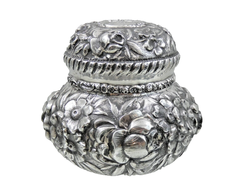SUPERB ANTIQUE BALTIMORE STIEFF STERLING SILVER TEA CADDY Hand Chased Repousse | eBay