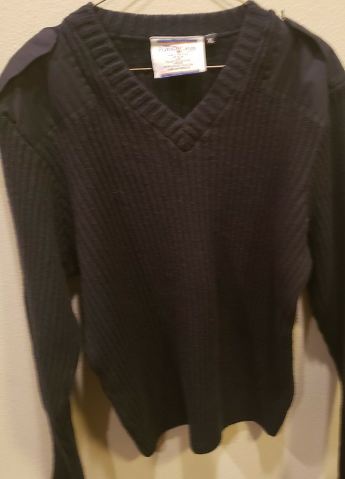 Flying Cross Unisex Commando V-Neck Uniform Sweater Acrylic/Wool Dk ...