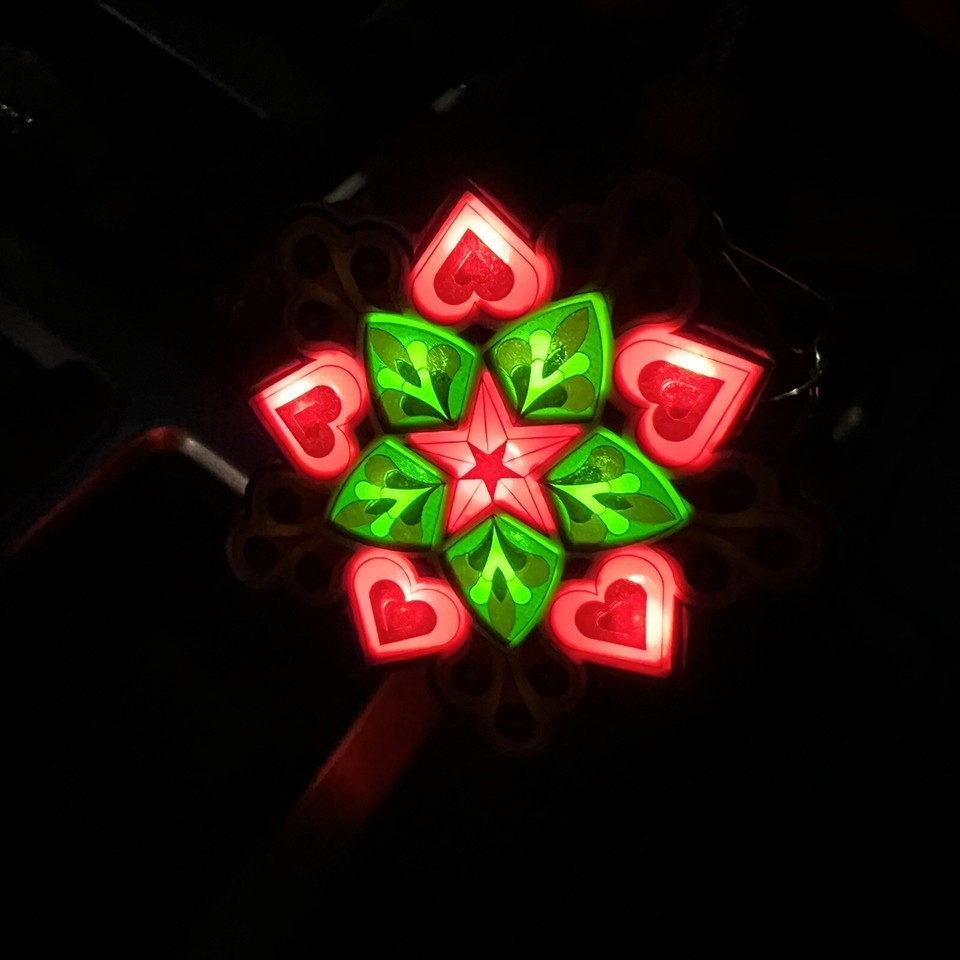 Mini Christmas Lantern Parol Colorful Pattern Blinking Lights USB PLUG ...