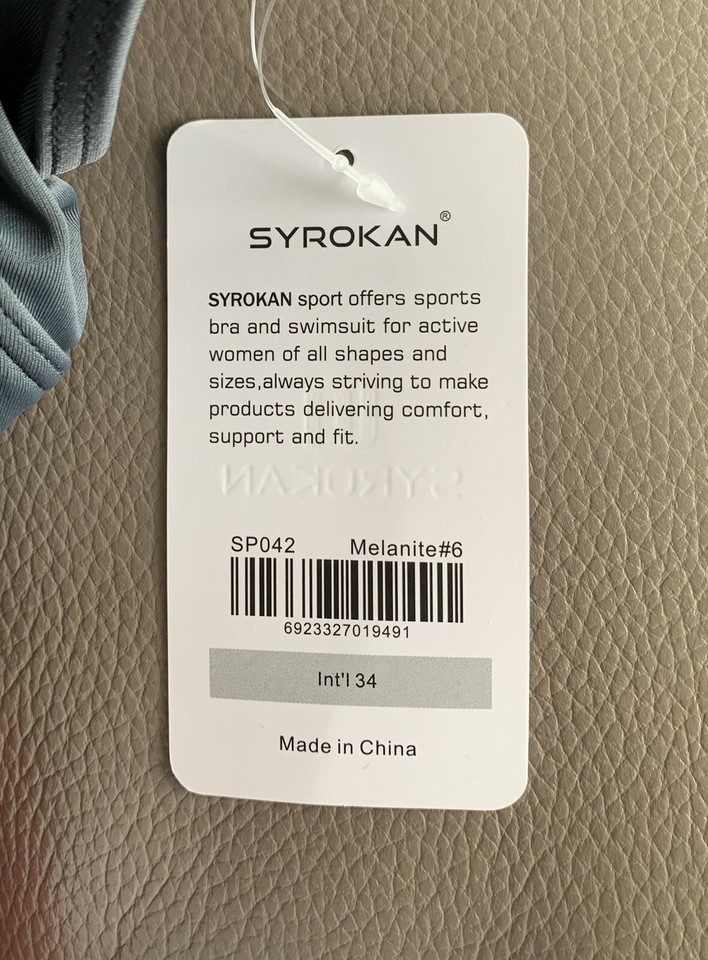 Syrokan One Piece Athletic Training Swimsuit Size Int’l 34 Sport Grey ...