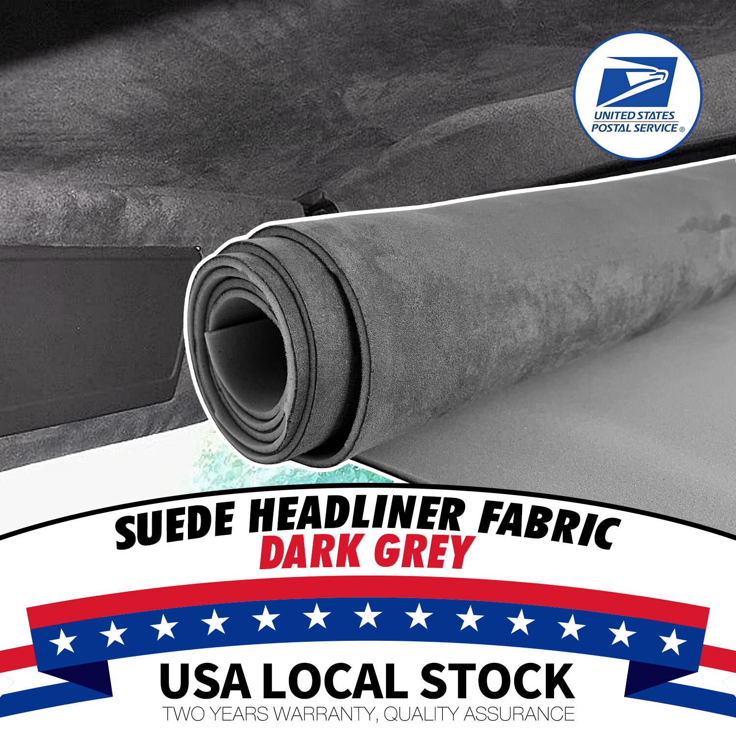 Gray Suede Headliner Fabric Material 60"x60" Car Interior Roof Liner ...
