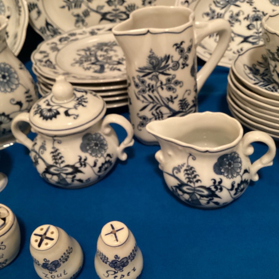 Vintage Blue Danube China 52 Pieces, 10 Plates, 4 Serving Pieces, Plus ...
