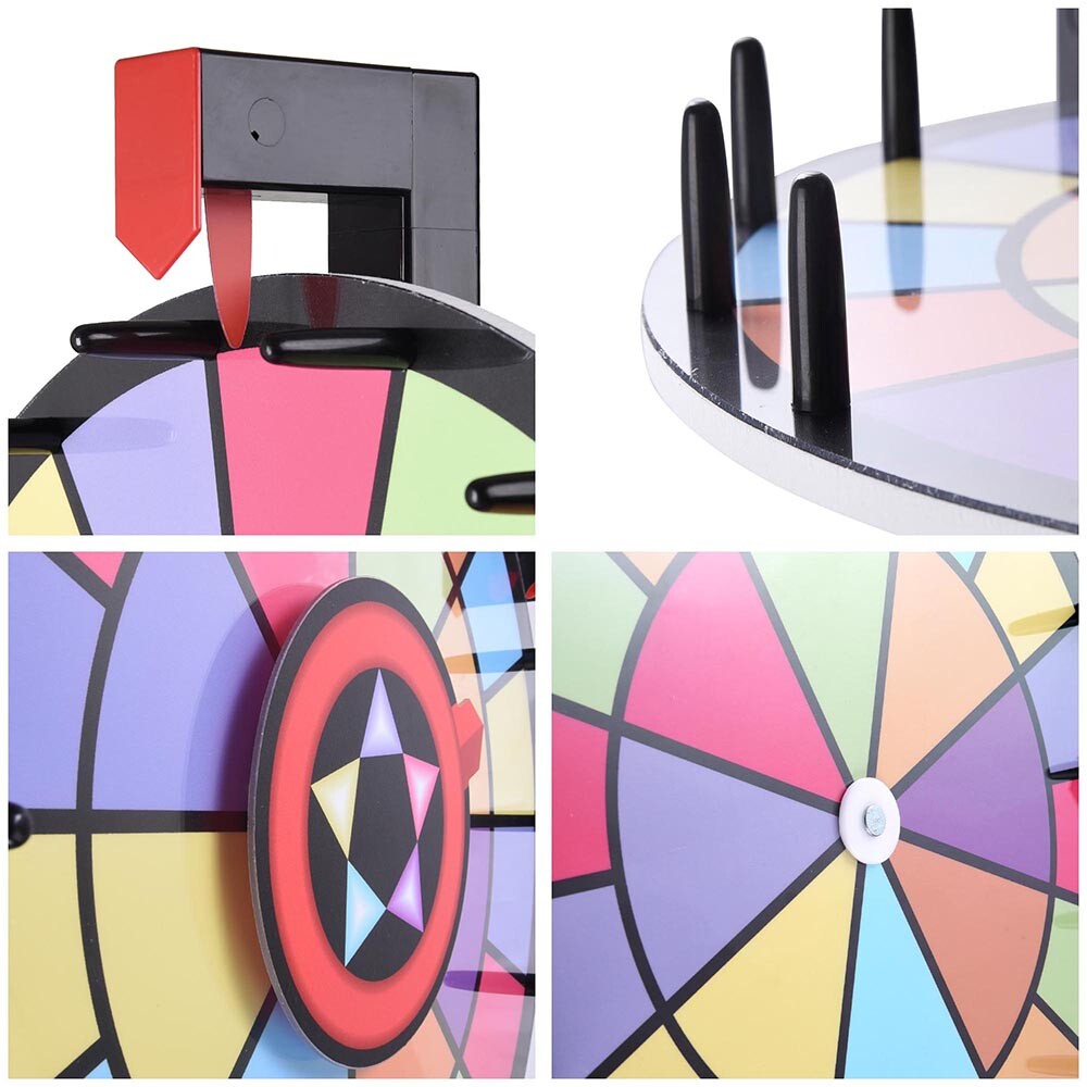 15" Prize Wheel Color Spinning 2 Pointers Xmas Party Game Tabletop ...