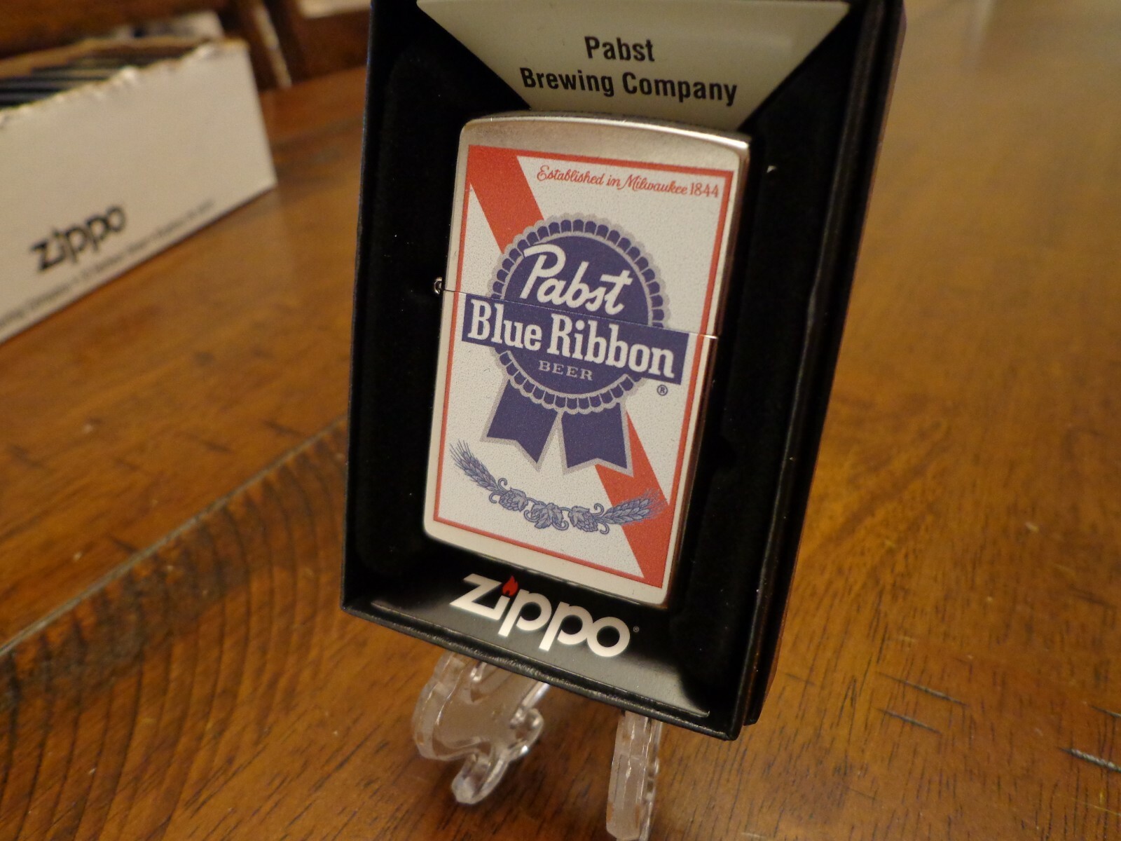 PABST BLUE RIBBON BEER ESTABLISHED IN MILWAUKEE 1844 ZIPPO LIGHTER MINT ...