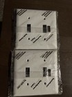 Lot of 2 Trademaster TP2-W 2 Gang 2 Toggle White Wall Plate Unbreakable ...