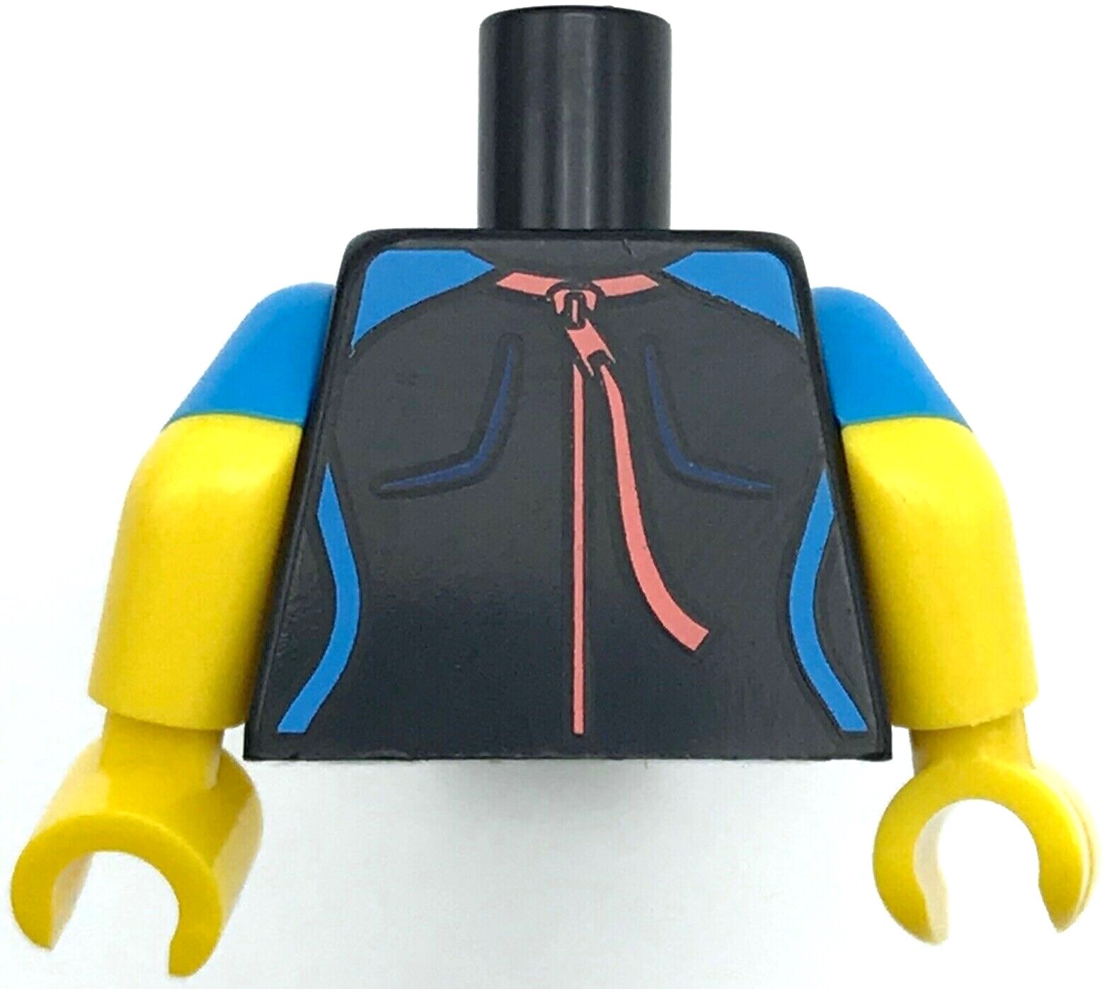 Lego New Black Minifigure Torso Female Wetsuit Coral Dark Azure Trim ...