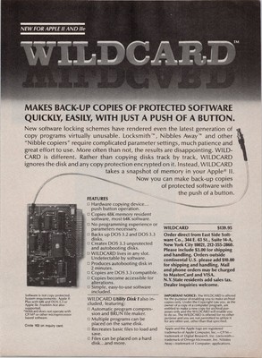Wildcard Hardware Copier Apple II Apple IIe Print Ad 1983 Vintage | eBay