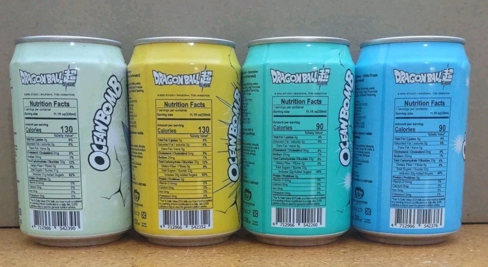 Ocean Bomb Dragon Ball Super Soda Can Set Drink Anime Goku, Vegeta, Exp ...