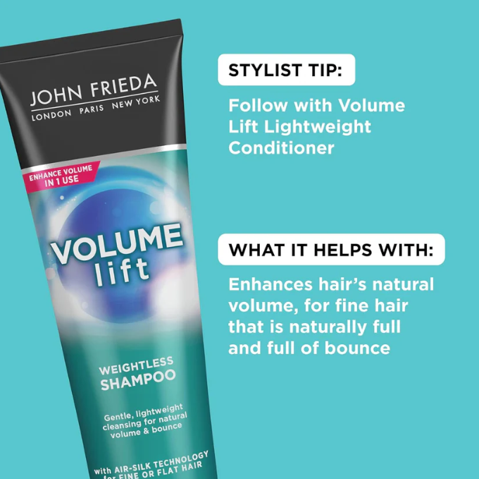 John Frieda Volume Lift Lightweight Shampoo for Natural Fullness, 8.45 ...