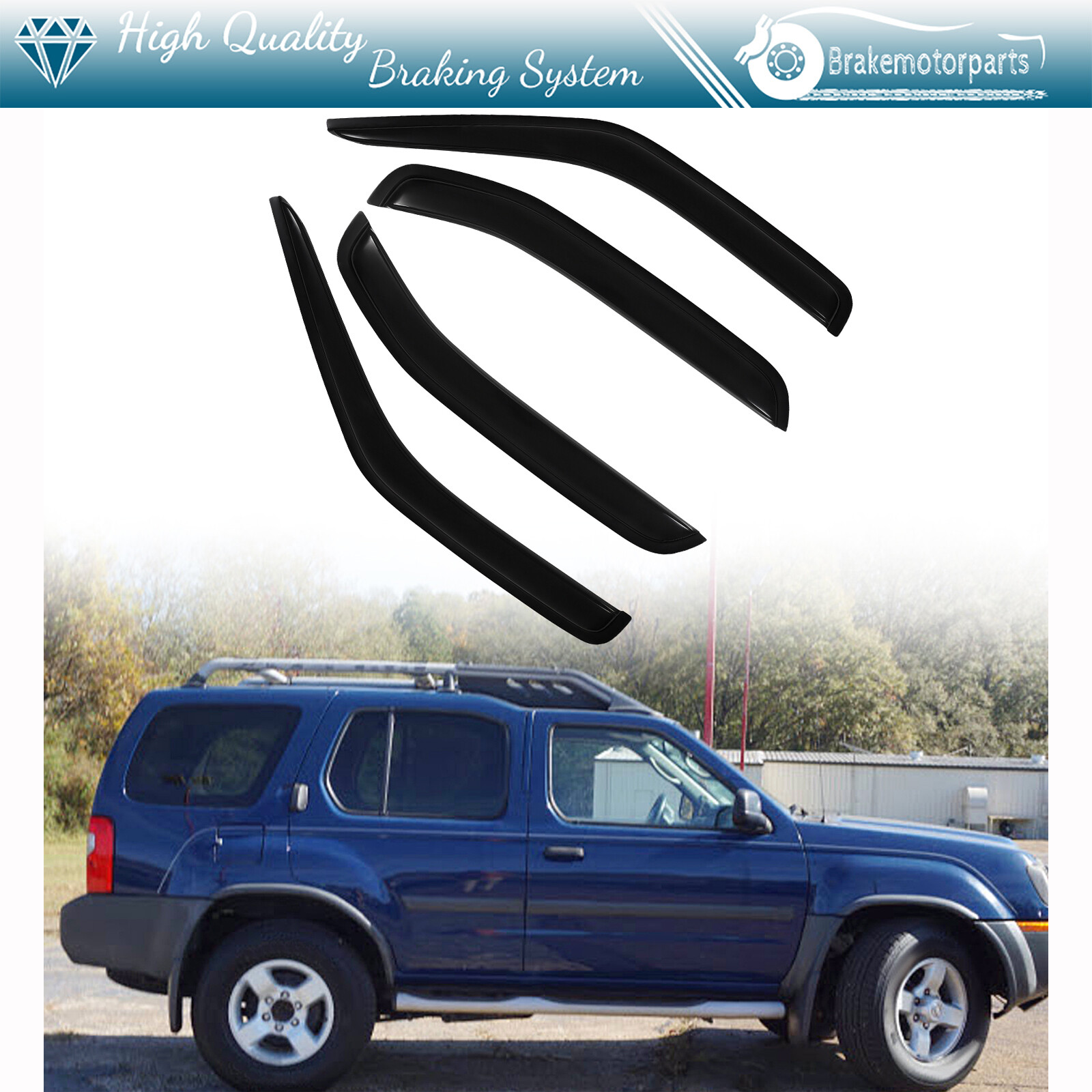 For 2000-2004 Nissan Xterra Side Window Vent Visor Sun Rain Deflector ...