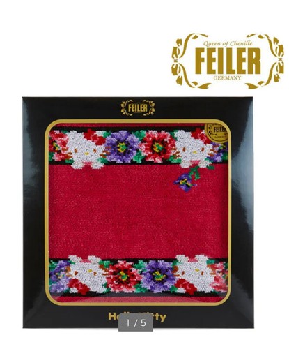 Very Rare Item FEILER x Sanrio Hello Kitty Handkerchief Chenille weave | eBay