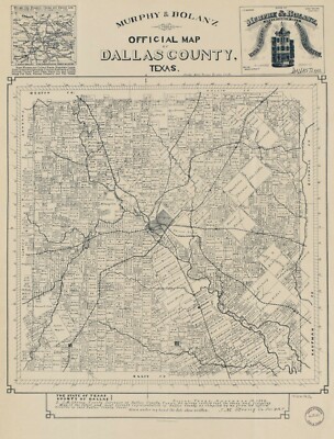 18" x 24" 1886 Map Of Dallas County Texas United States | eBay