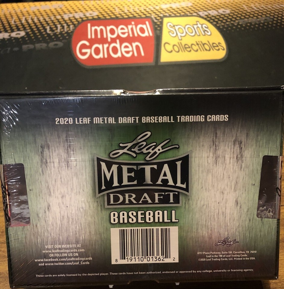 2020 LEAF METAL DRAFT BASEBALL HOBBY BOX FACTORY SEALED 6 AUTO PER BOX ...