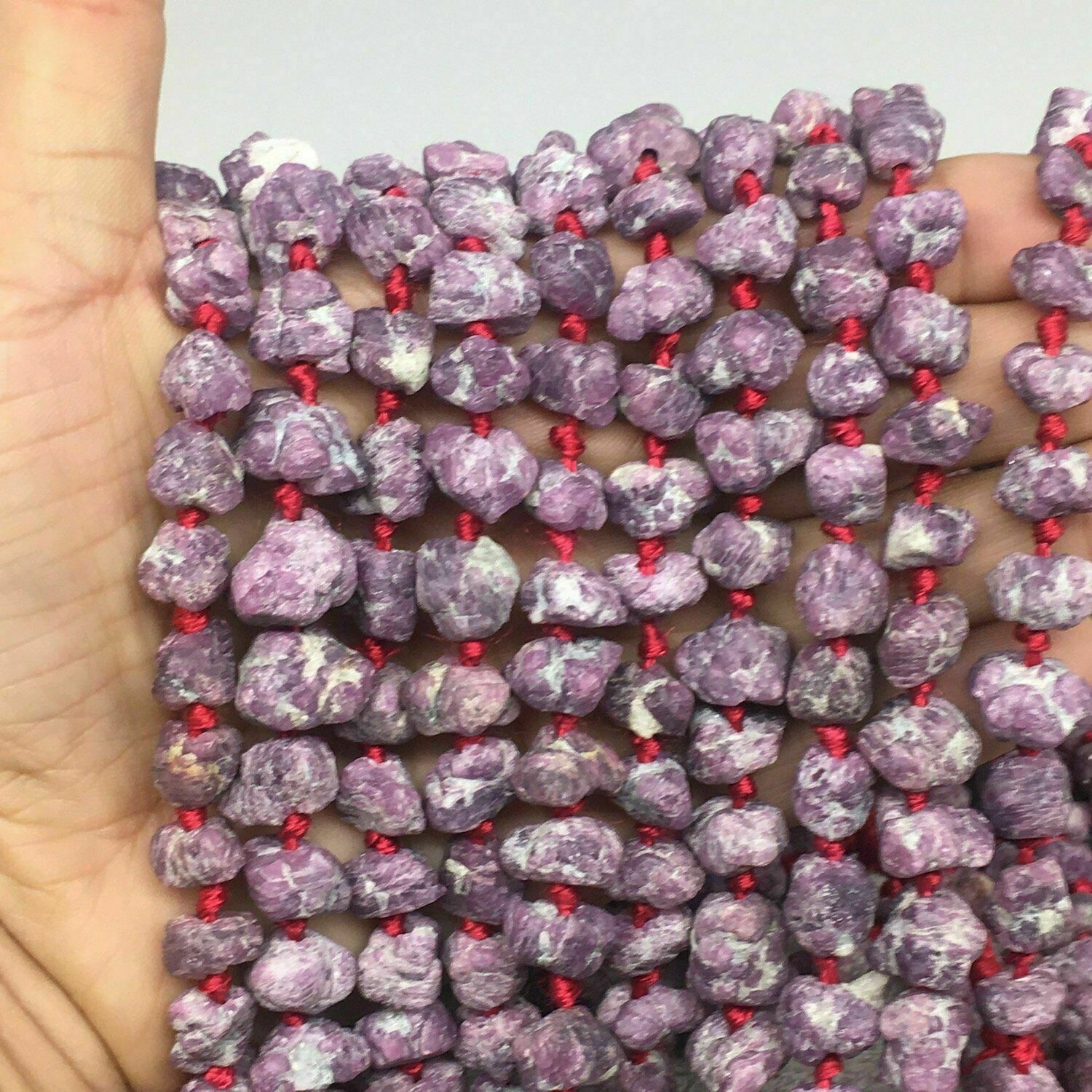1 strand, 7mm-17mm, Raw Rough Natural Ruby Corundum Beads Strands ...