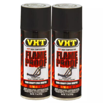 2 cans of VHT High Temp Paint VHT SP102 Flame Proof 11oz Flat Black ...