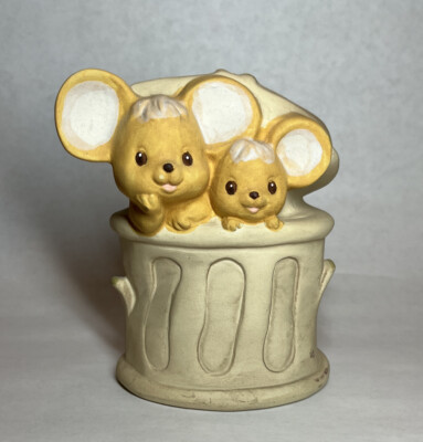 Vintage Uctci Japan Ceramic Mouse Mice Garbage Can Bank | eBay