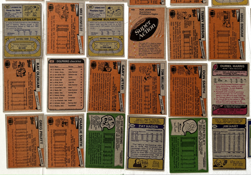 Topps NFL Football Trading Cards 1970s 80s Mixed Lot of 69 HOFers All ...