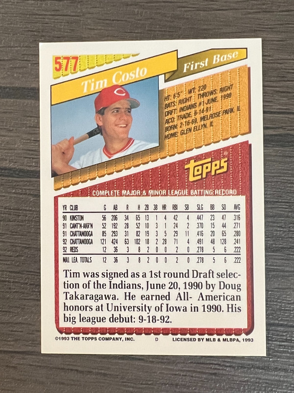 1993 Topps - Gold #577 Tim Costo for sale online | eBay