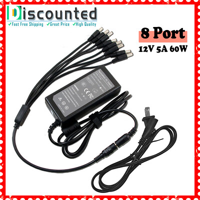 12V 8CH AC Adapter Power Supply Cord 8 Port For CCTV Security Camera ...