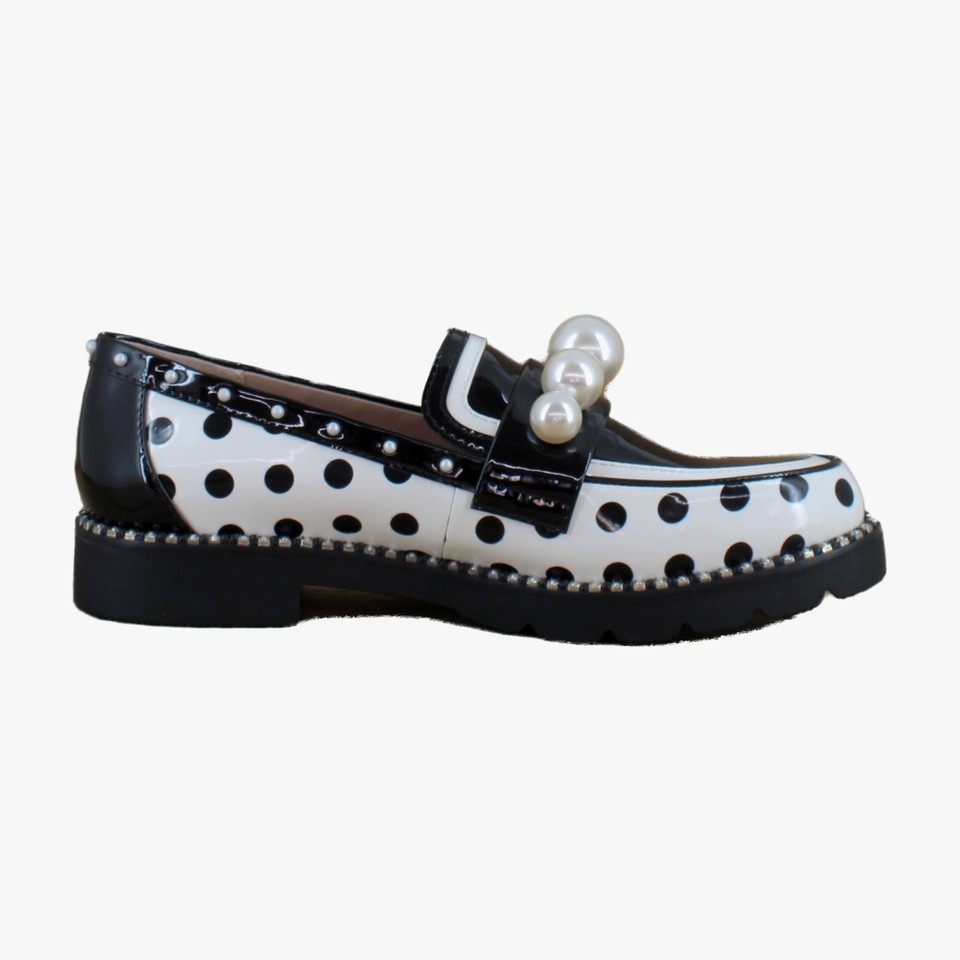 Betsey Johnson Harloe Womens Loafers & Slip-Ons Black/White/Multi | eBay