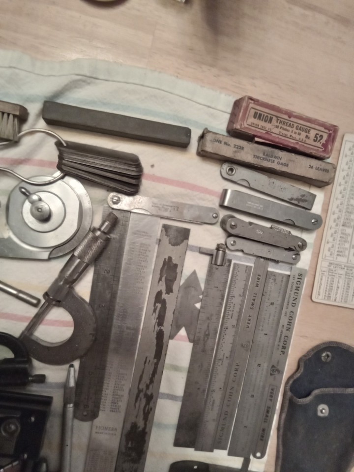 COLLECTION LOT OF VINTAGE MACHINIST TOOL TOOLS STARRETT BROWNE SHARPE ...