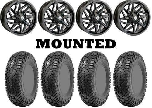 Kit 4 CST Lobo RC Tires 32x10-14 on Moose 361X Matte Black Wheels VIK ...