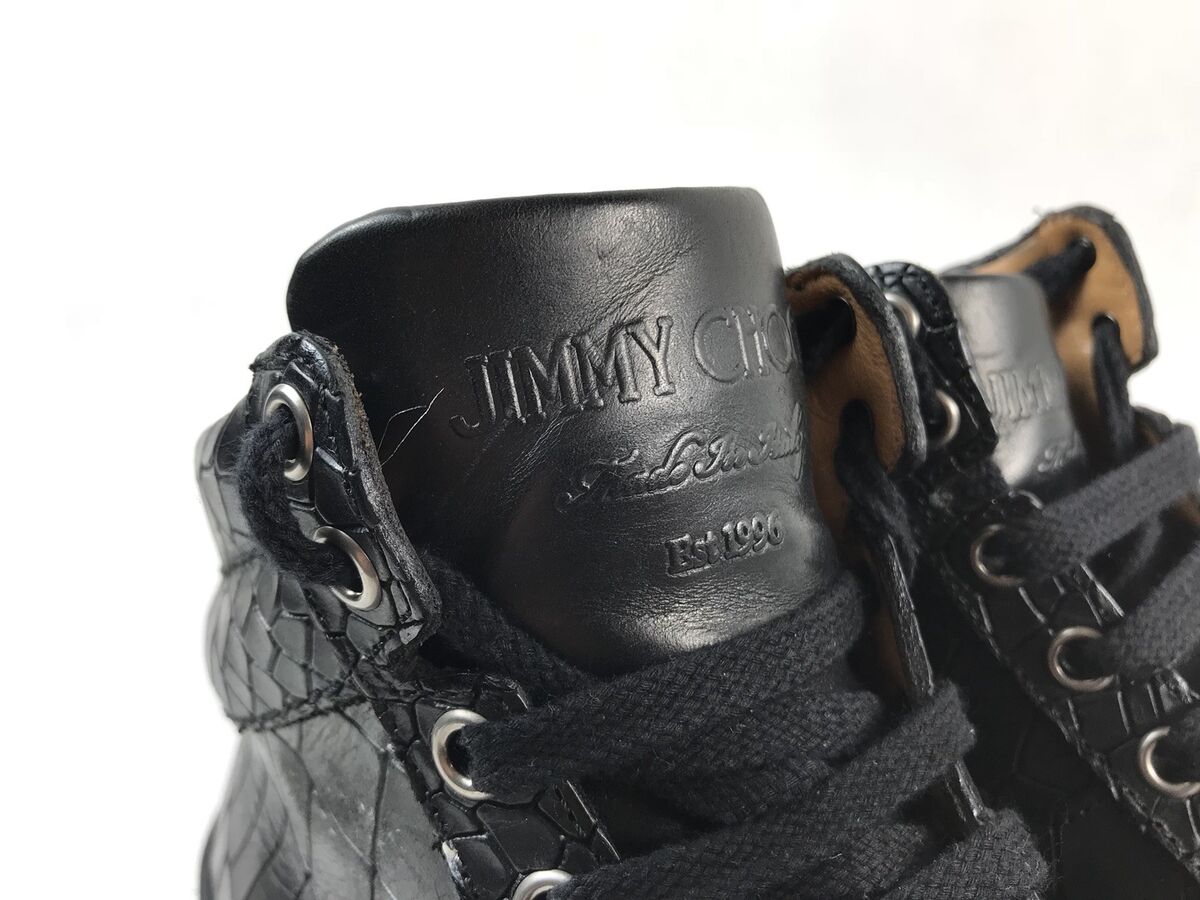 Jimmy Choo Belgravia Black Crocodile High Top Leather Jimmy Choo Belgravia Black Crocodile High Top Leather
