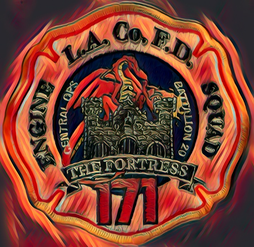 Cal Fire LACoFD 171 lt patch painting print | eBay