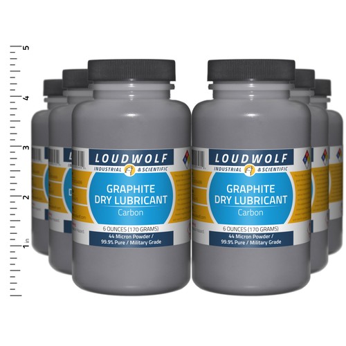 Graphite 2.3 lb Total (6 Bottles) Military Grade 44 Micron Powder USA ...