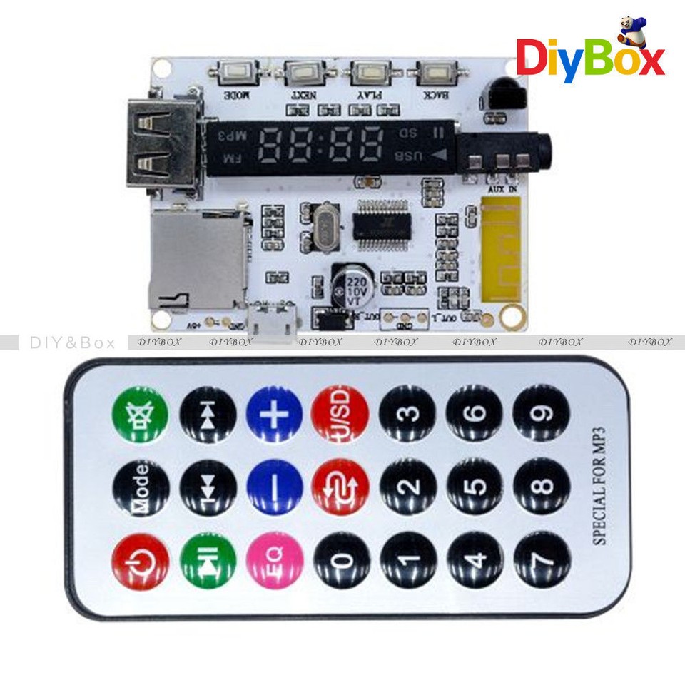 Bluetooth MP3 Sound Decoder Infrared Remote Control Board Car FM TF ...