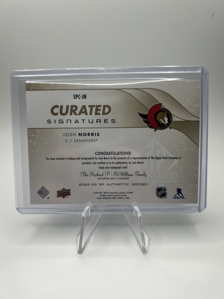 2022 SP Authentic Josh Norris Curated Signatures Auto /99 | eBay