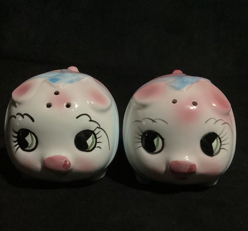 Vintage Japan pig salt and pepper shakers Piglets Kitschy Pink | eBay