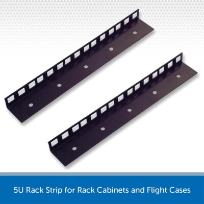2 x 5U 19 Inch Rack Strip Rails for Rack Cabinets & Flight Cases Pair ...