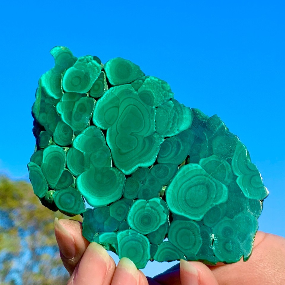 110G Natural glossy Malachite transparent cluster rough mineral sample ...