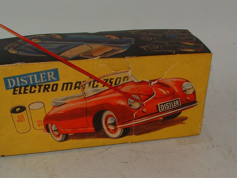 * 1950s60s DISTLER TOYS BATTERY-OP CAR 10"LONG ELECTRO-MATIN 7500 with ...