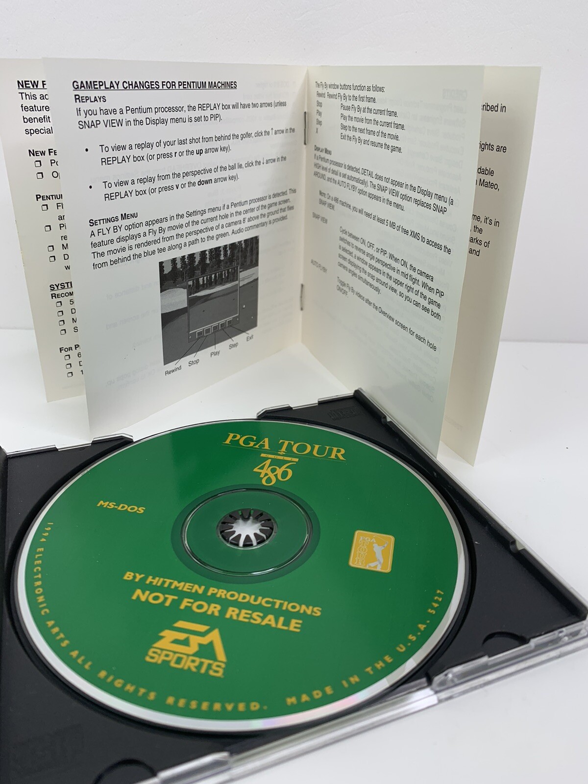PGA Tour Golf 486 1994 Vintage Computer Game DOS EA Sports IBM PC CD ...